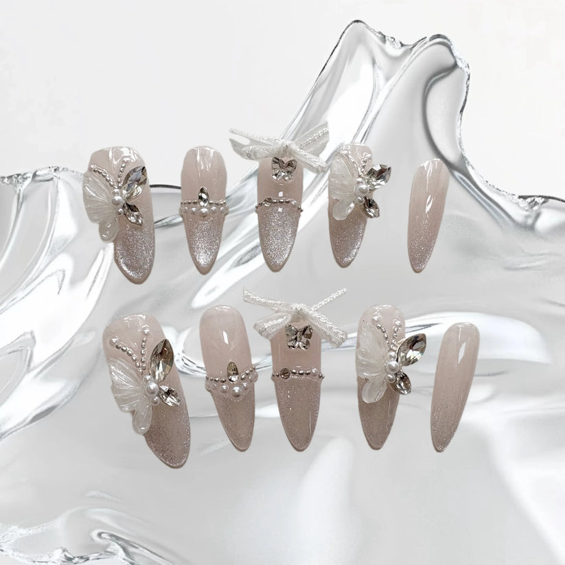 Pink Bow Handmade Press On Nails| Tip&Toe Nail Australia | Free ...