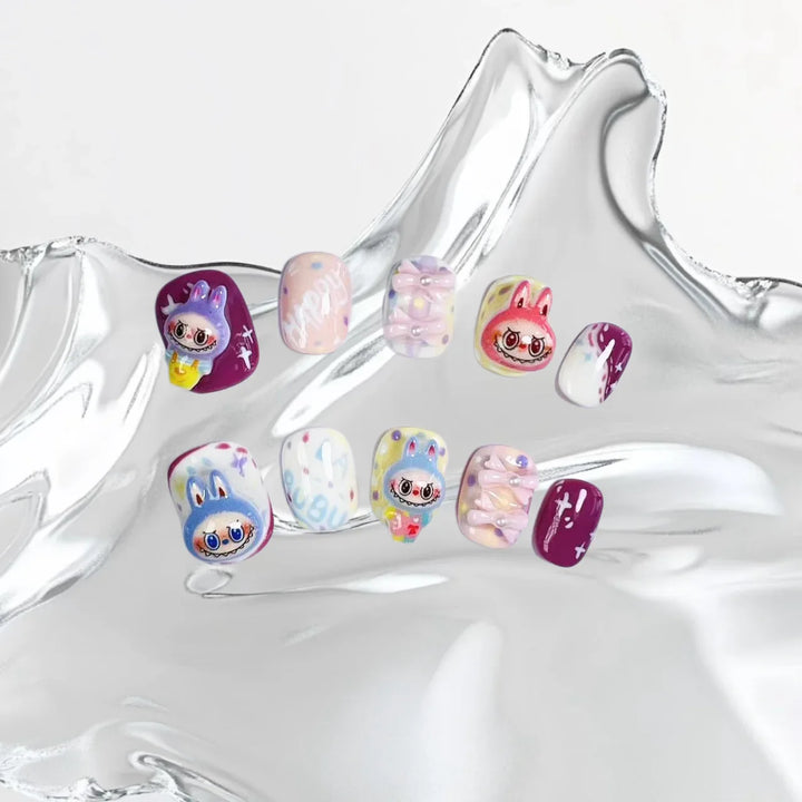 Labubu Press On Nails | Tip&Toe Nail Australia | Handmade & Reusable ...